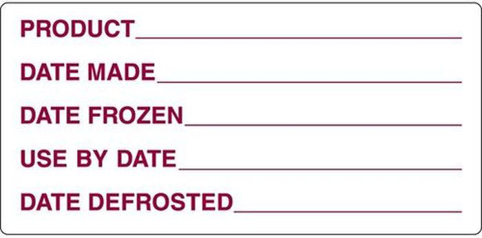 Frozen Food Prep Label | Removable – Chefs Co.