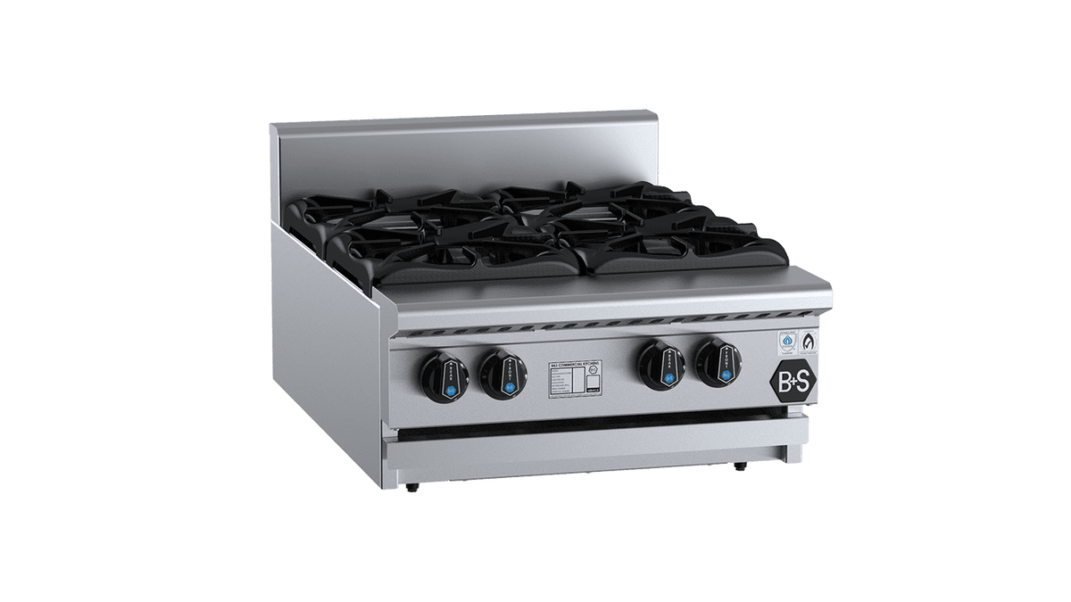B+S Black Four Burner Boiling Top Bench Mounted – Chefs Co.